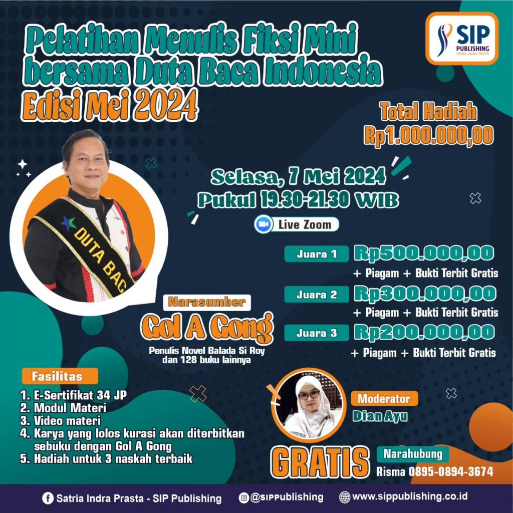 Kelas Menulis Fiksi Mini Bersama Duta Baca Indonesia Periode Mei 2024 ...