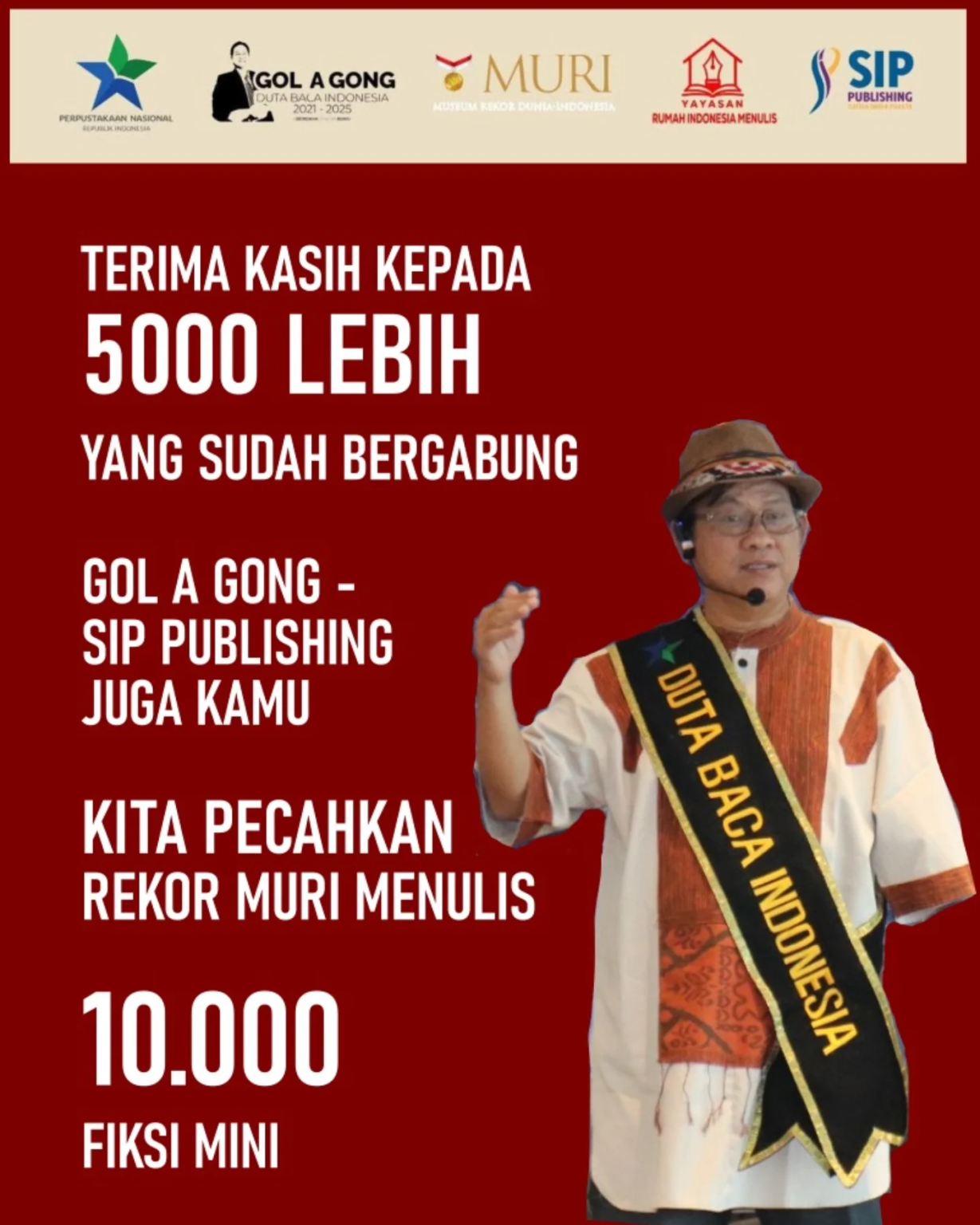 Pelatihan Menulis Fiksi Mini Daring bersama Gol A Gong - SIP Publishing